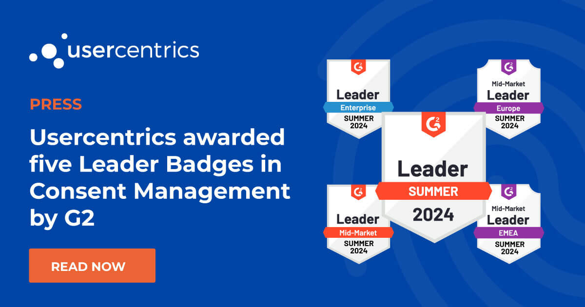 Usercentrics awarded G2 Summer 2024 Leaders Badges