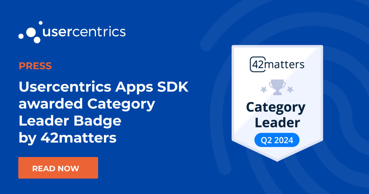 Usercentrics Apps SDK Wins 42matters Category Leader Badge