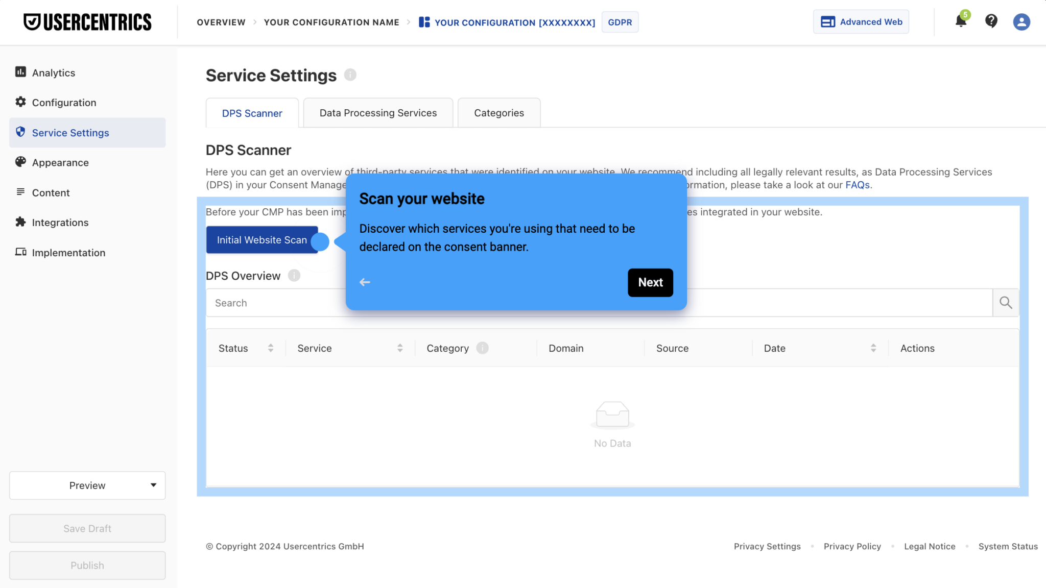 Interactive Demo - Consent Management Platform (CMP) Usercentrics