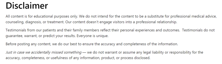 Everything You Need To Know About Medical Disclaimers