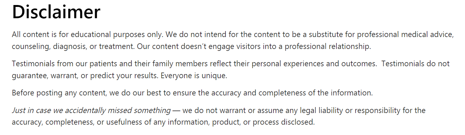 Everything You Need To Know About Medical Disclaimers